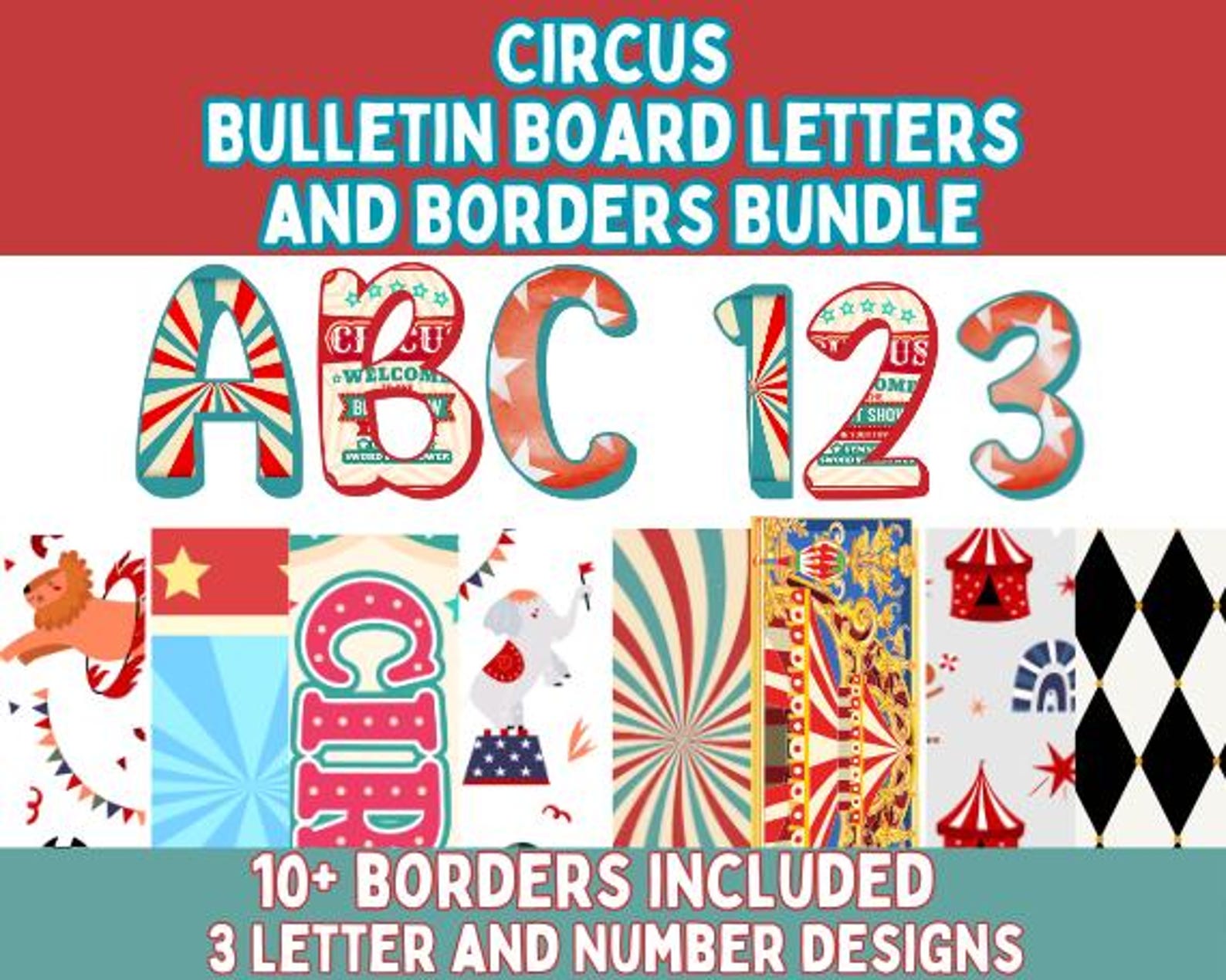Circus Bulletin Board Letters and Borders L Circus Door Decor L Circus ...