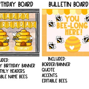 Bee-themed Bulletin Board Bundle | Busy Bee Classroom Decor | Editable ...
