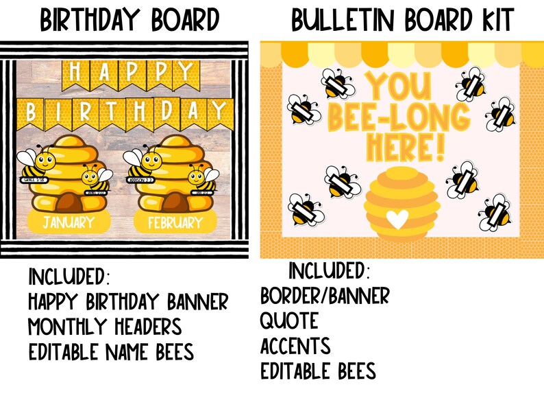 Bee-themed Bulletin Board Bundle | Busy Bee Classroom Decor | Editable ...