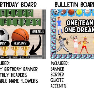 Sports Bulletin Board Bundle | Editable Printable Classroom Decor | All ...