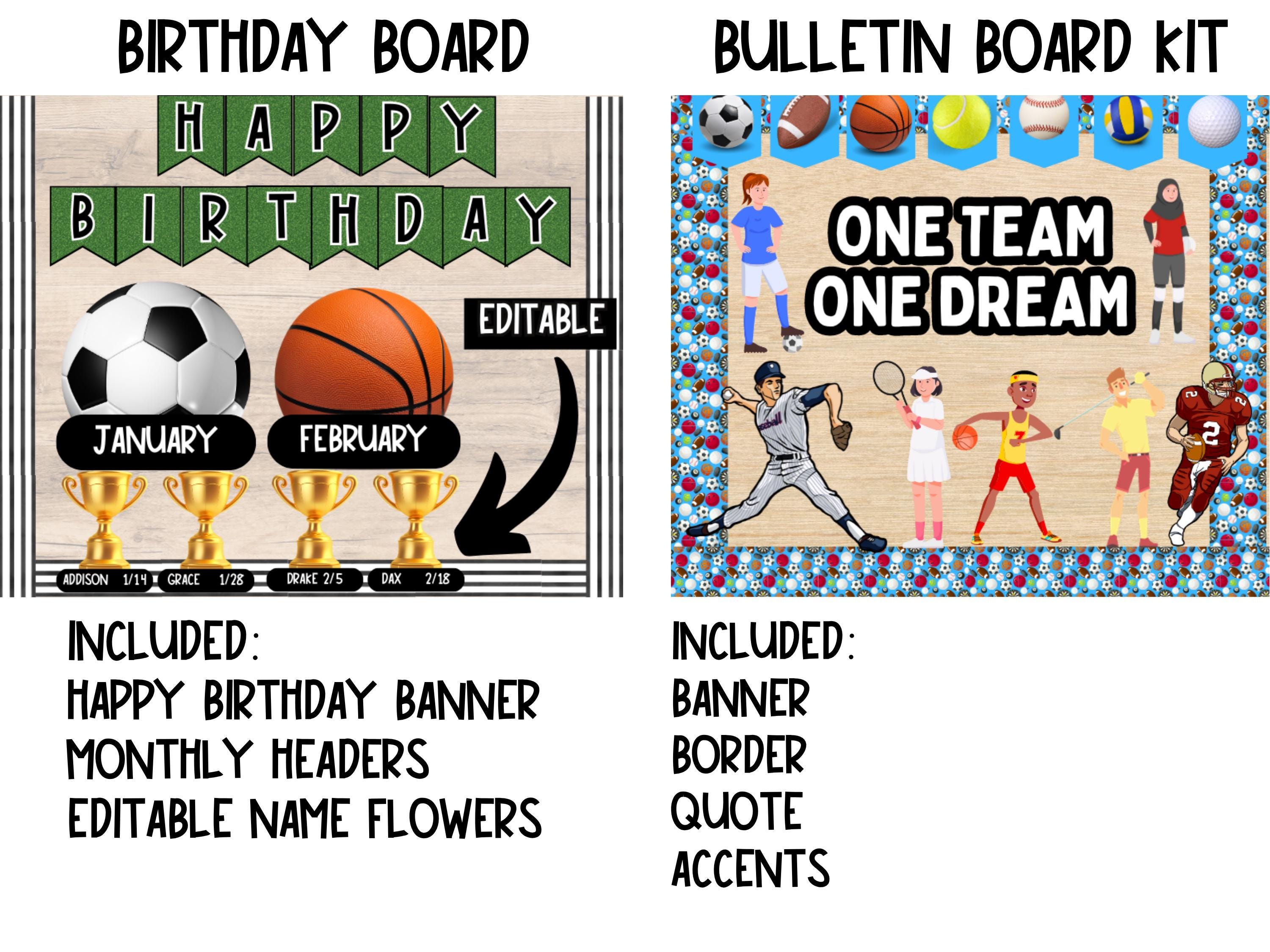 Sports Bulletin Board Bundle | Editable Printable Classroom Decor | All ...