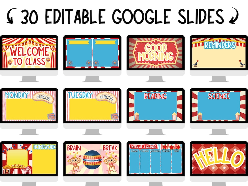 Circus Bulletin Board Bundle | Editable Classroom Decor | Big Top Theme ...