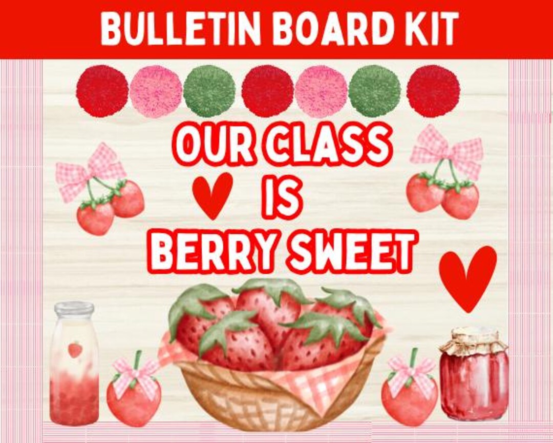 Strawberry Bulletin Board Kit L Strawberry Bulletin Board Set L ...