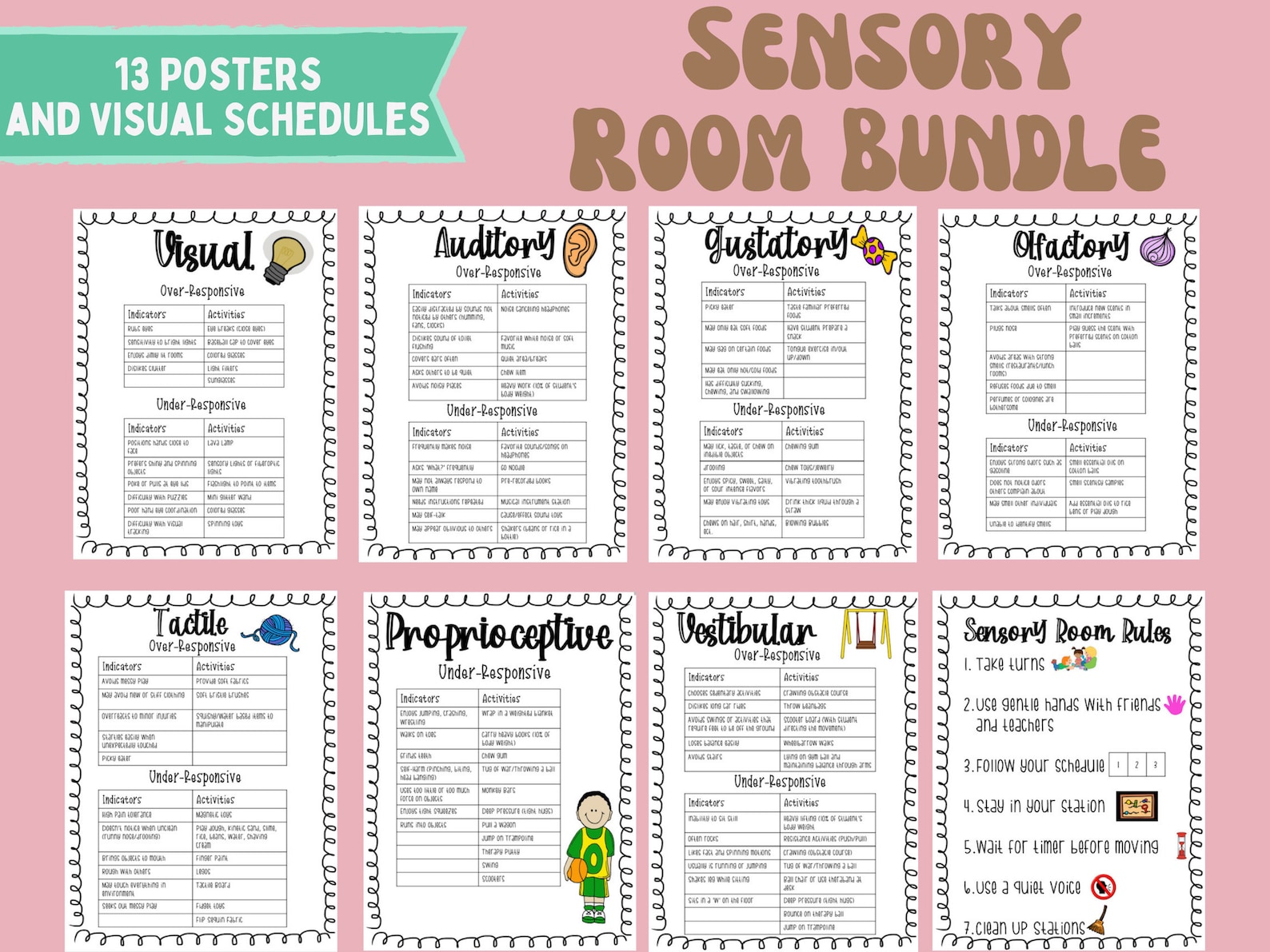 Sensory Room Bundle of Resources L Special Education Decor L OT Sensory ...