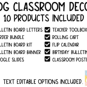 Dog Bulletin Board Bundle | Editable Classroom Decor | Printable Puppy ...