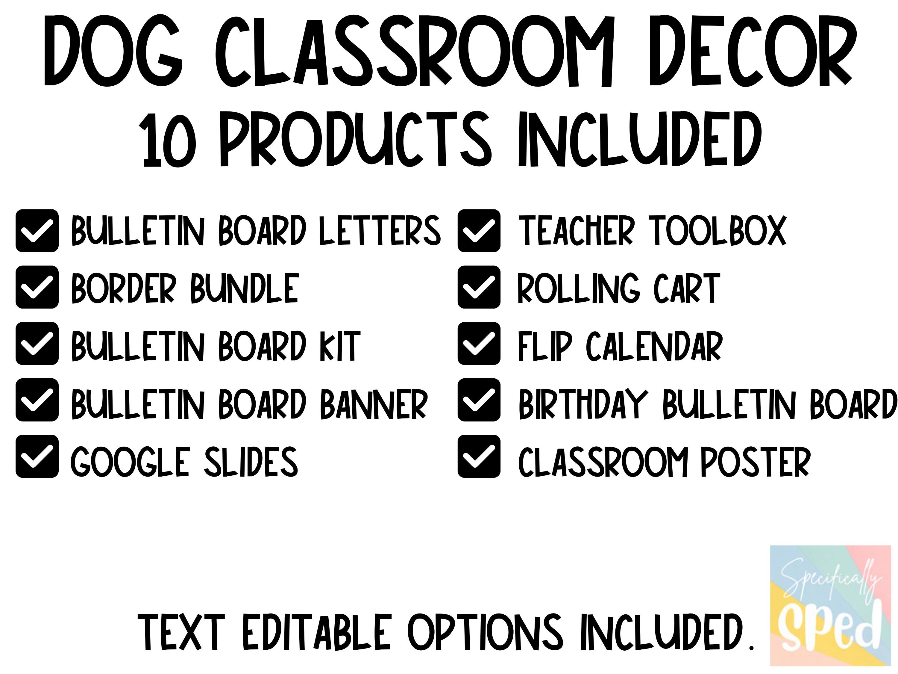 Dog Bulletin Board Bundle | Editable Classroom Decor | Printable Puppy ...