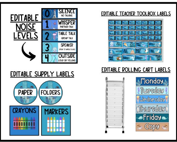Ocean Themed Classroom Decor Bundle L Coastal Themed Classroom Decor ...