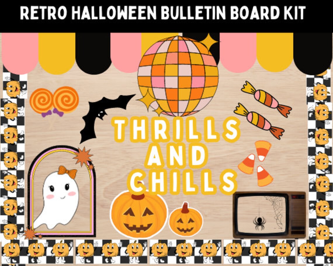 Retro Bulletin Board Kit Bundle for ENTIRE YEAR Disco Class Theme Decor ...