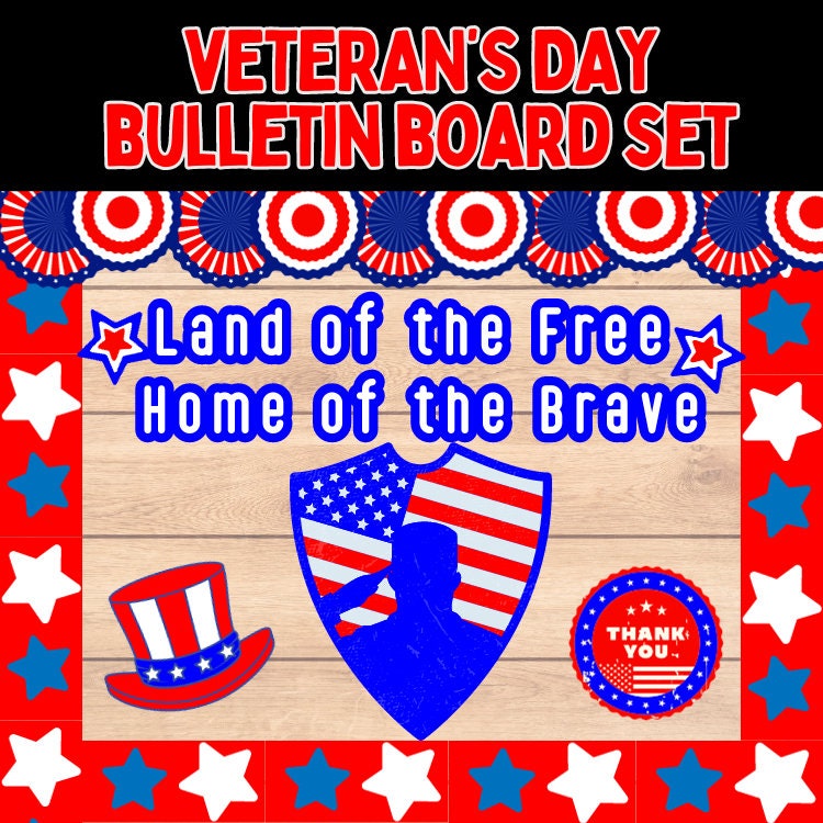 Veteran's Day Bulletin Board Kit and Veteran's Day Door Decor for ...