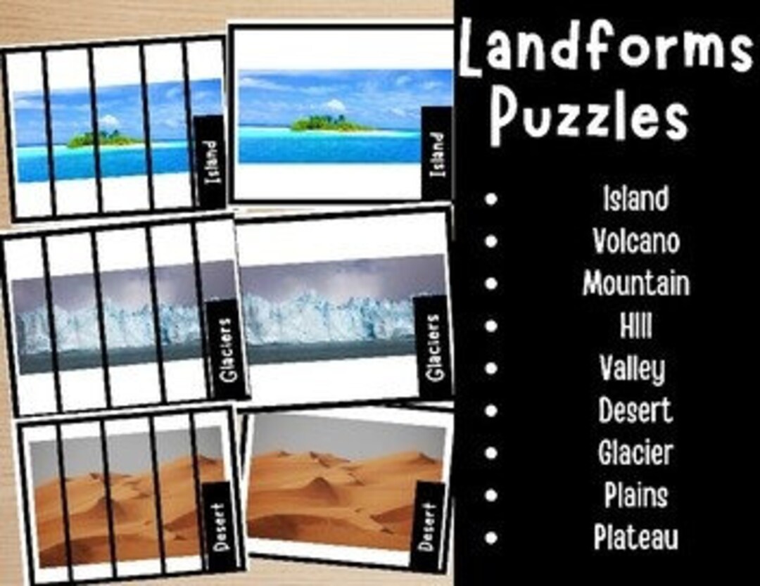 Special Education Task Box Adapted SCIENCE Landforms (life Skills ...