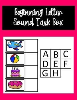 Beginning Letter Sound Task Box L Preschool Activity L Kindergarten ...