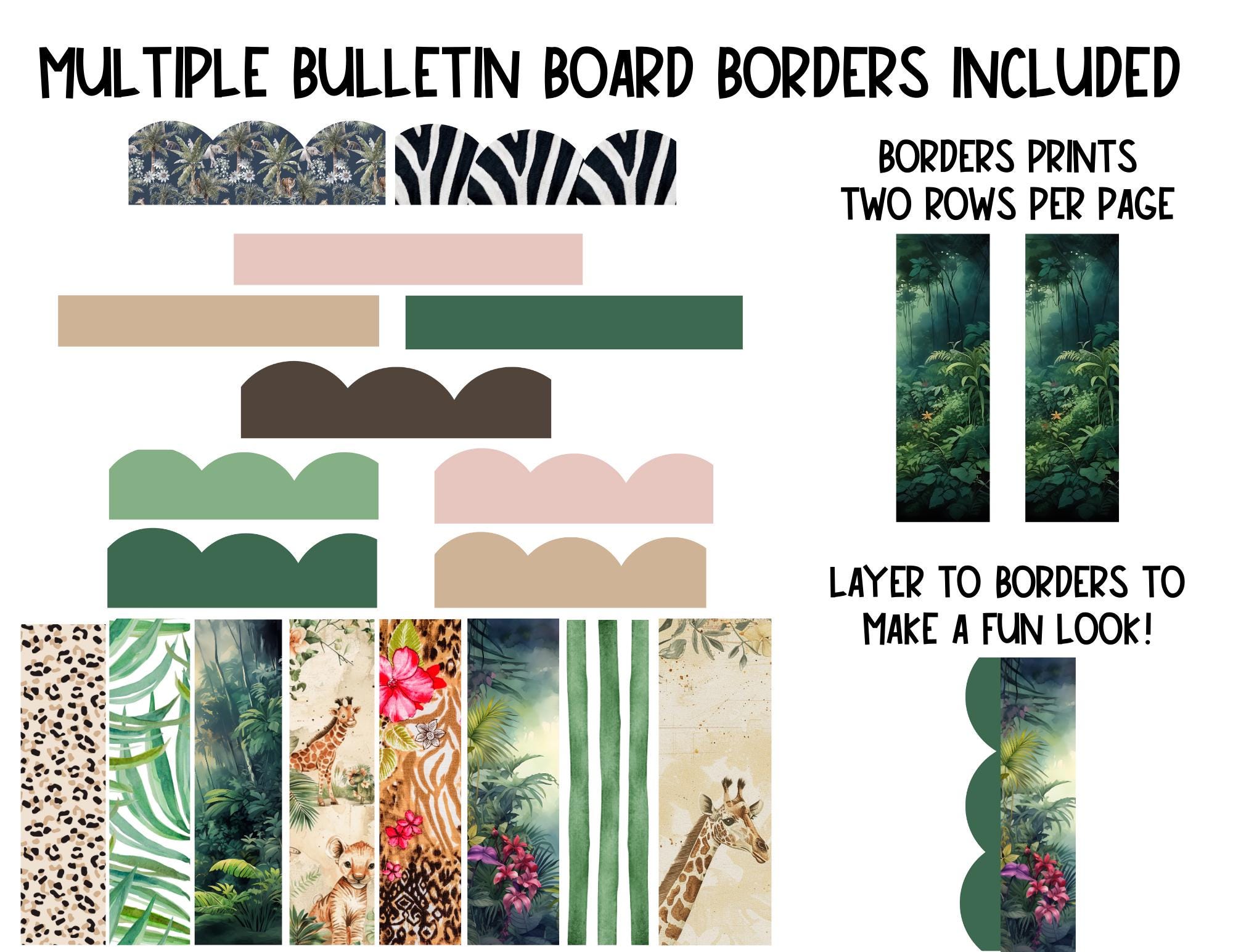 Jungle Bulletin Board Bundle | Safari Classroom Decor | Editable ...
