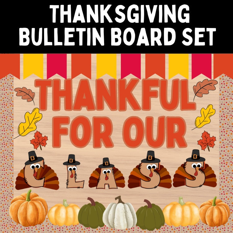 Thanksgiving Bulletin Board Kit - Turkey Fall Theme - Thanksgiving Door ...