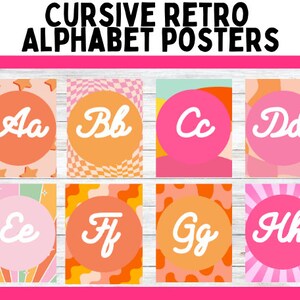 Retro Classroom Alphabet Posters L Groovy Posters for Classroom Decor L ...