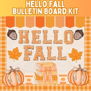 Fall Retro Bulletin Board Kit L Retro Hello Fall Bulletin Board Set L ...