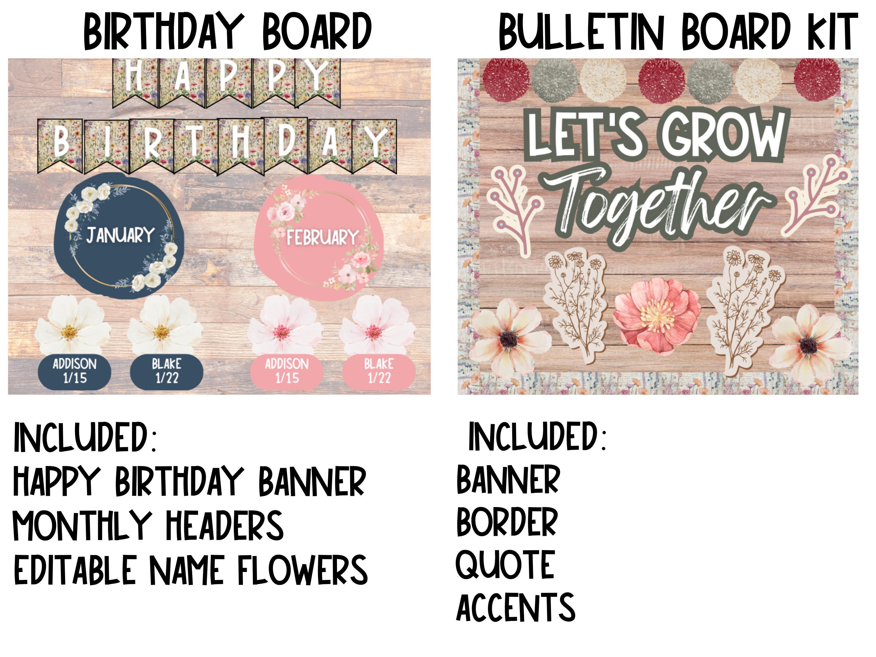 Wildflower Bulletin Board Bundle | Editable Classroom Decor | Floral ...