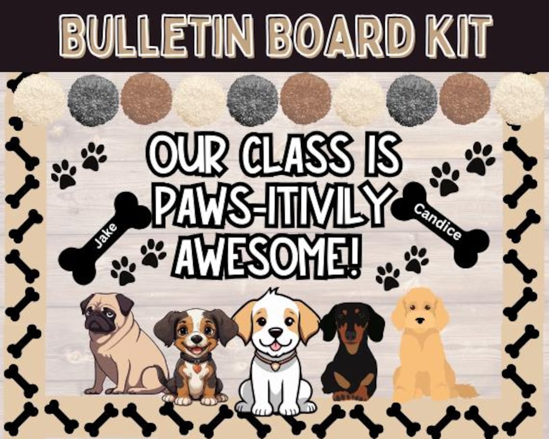 Dog Bulletin Board Kit L Dog Bulletin Board Set L Dog Classroom ...