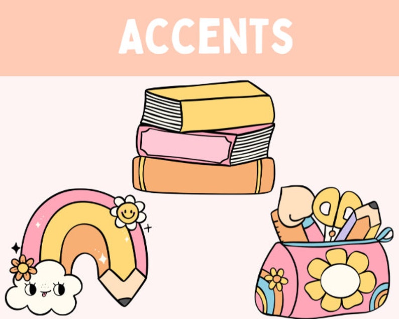 Groovy Pastel Back to School Bulletin Board Kit L Groovy Classroomtheme ...