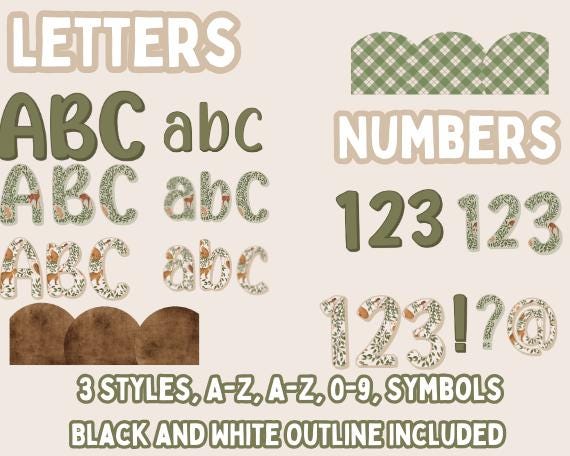 Woodlands Bulletin Board Letters and Borders L Woodlands Door Decor L ...