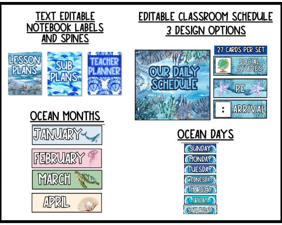 Ocean Themed Classroom Decor Bundle L Coastal Themed Classroom Decor ...