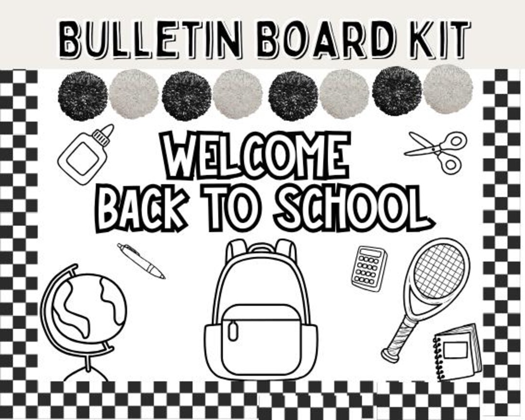 Black and White Bulletin Board Kit L No Color Ink Bulletin Board Set L ...