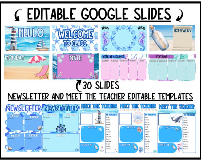 Ocean Themed Classroom Decor Bundle L Coastal Themed Classroom Decor ...