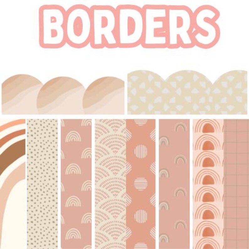 Rainbow Bulletin Board Letters and Borders L Boho Rainbow Door Decor L ...