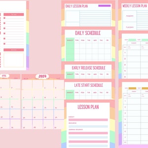 Rainbow Teacher Printable Planner 2023-2024 Academic Planner, Instant ...