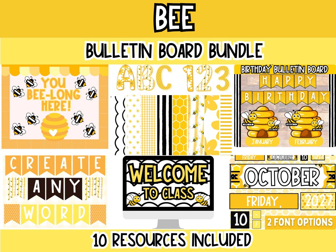 Bee-themed Bulletin Board Bundle | Busy Bee Classroom Decor | Editable ...
