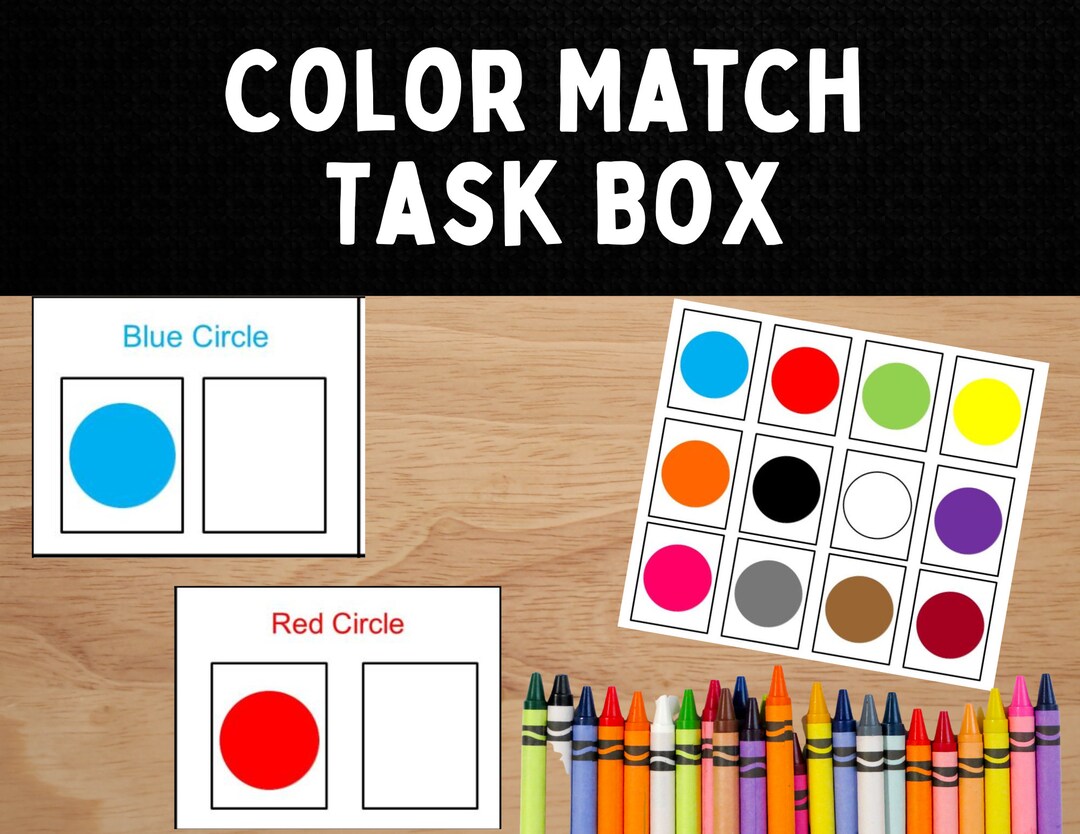 Color Match Task Box for Centers L Homeschool Activity L Preschool ...