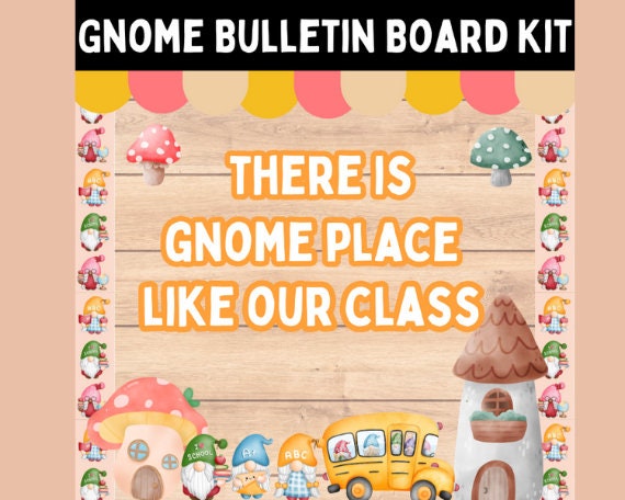Back to School Bulletin Board Kit L Gnome Bulletin Board Set L ...