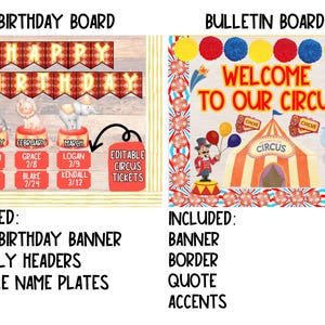 Circus Bulletin Board Bundle | Editable Classroom Decor | Big Top Theme ...