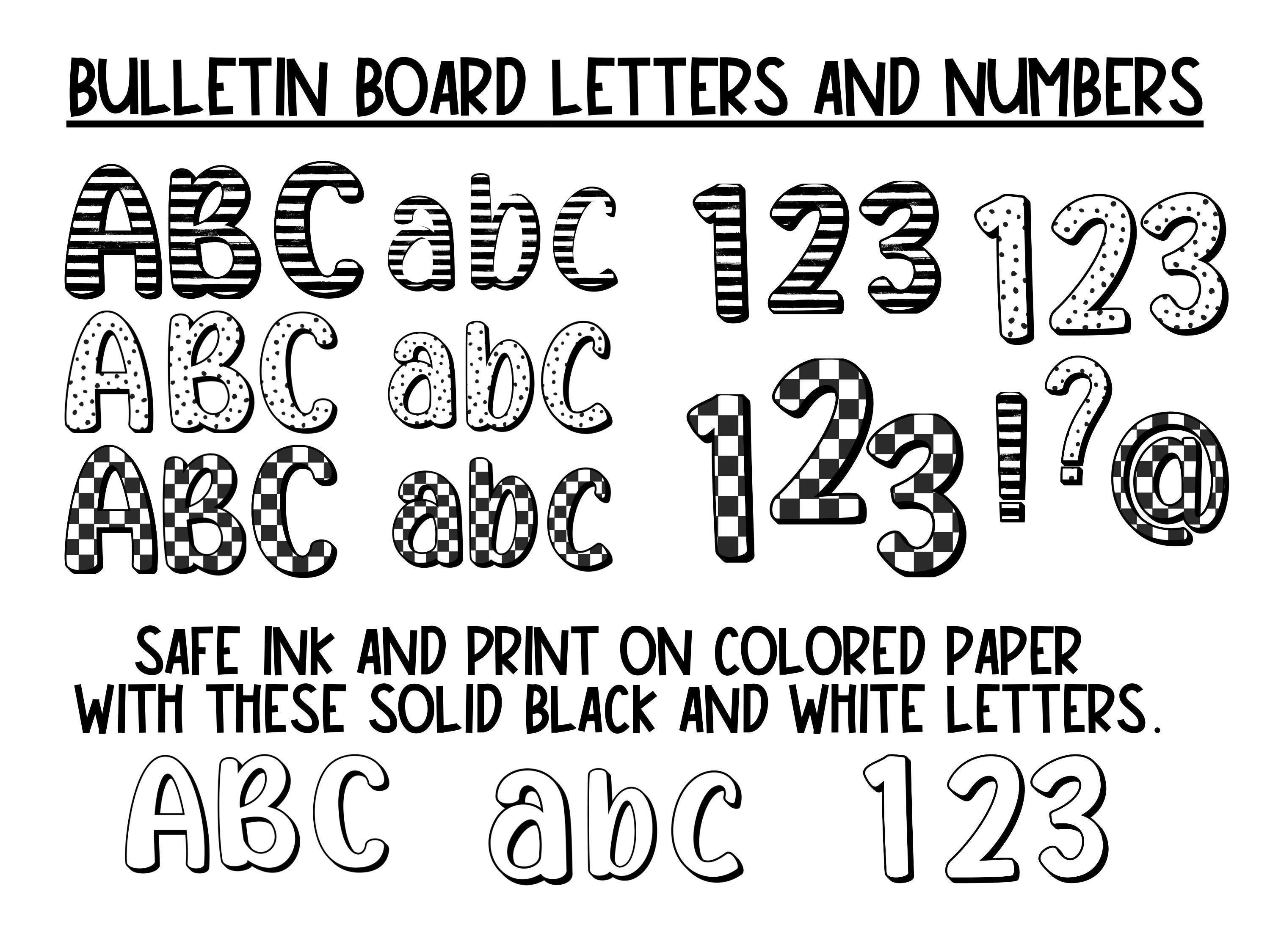Black and White Classroom Decor Bundle | Modern Bulletin Board Letters ...