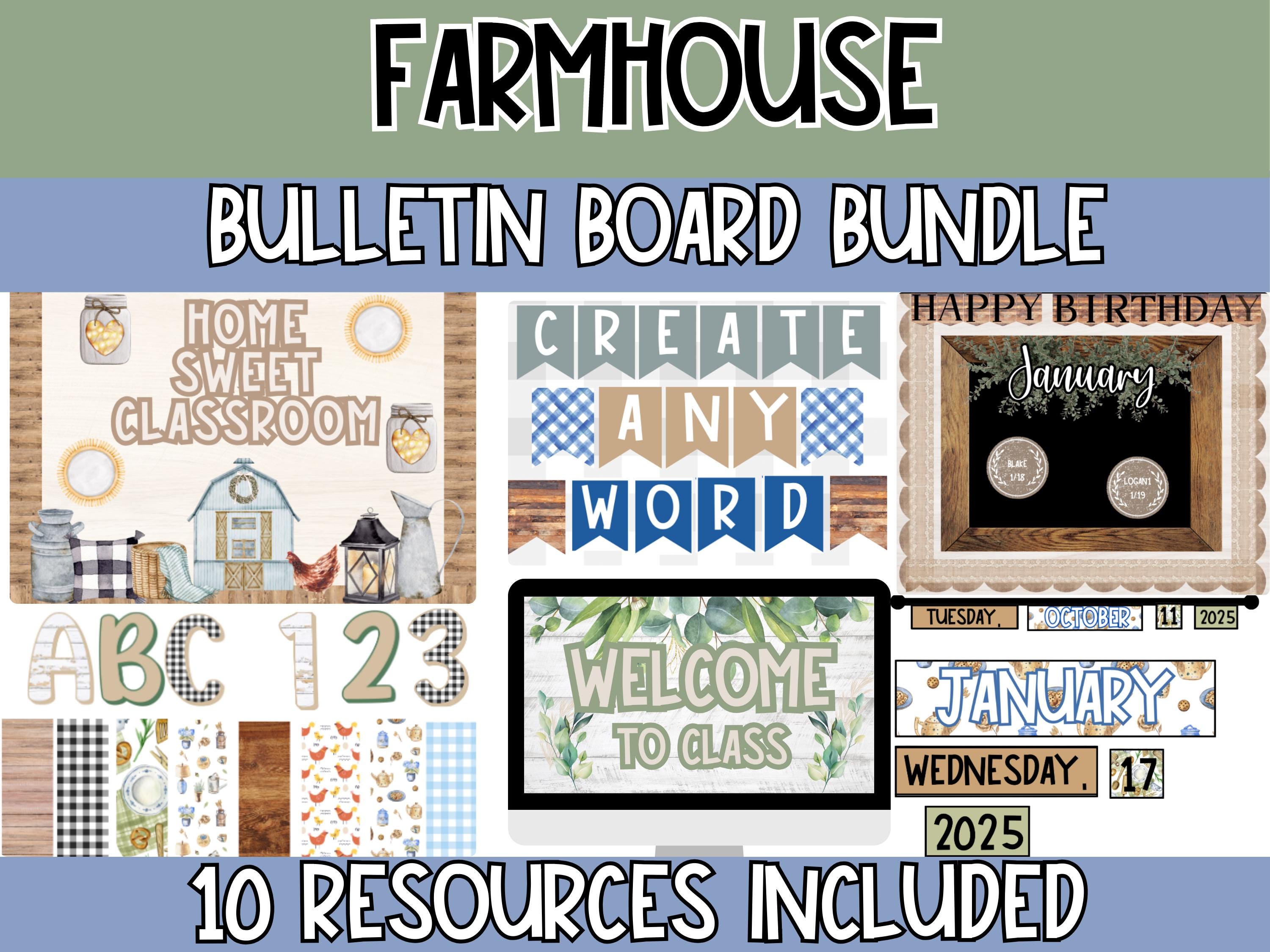 Farmhouse Classroom Decor Bundle | Editable Farmhouse Theme L Rustic ...