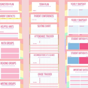 Rainbow Teacher Printable Planner 2023-2024 Academic Planner, Instant ...
