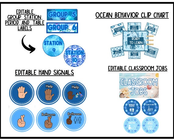 Ocean Themed Classroom Decor Bundle L Coastal Themed Classroom Decor ...