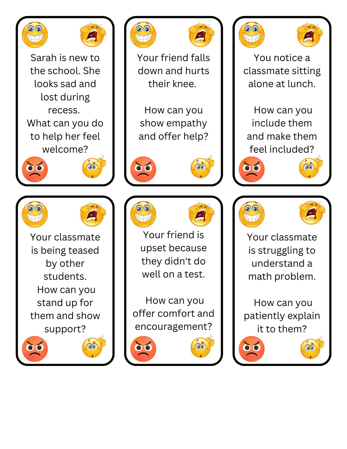 Social Skills Activity L Empathy Social Skills Game L Social Emotional ...