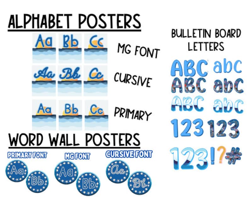Ocean Themed Classroom Decor Bundle L Coastal Themed Classroom Decor ...