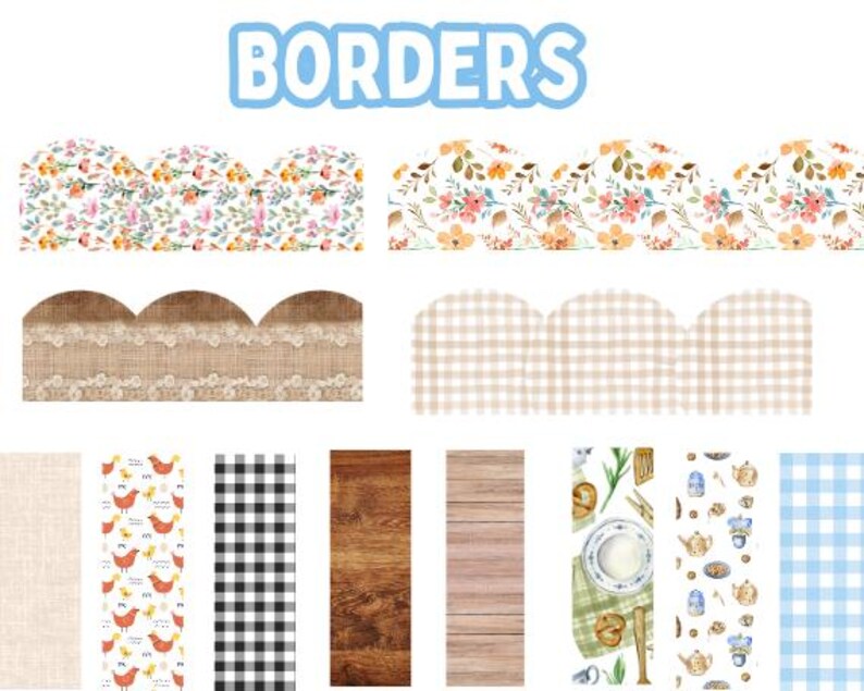 Farmhouse Bulletin Board Letters and Borders L Farmhouse Classroom Door ...