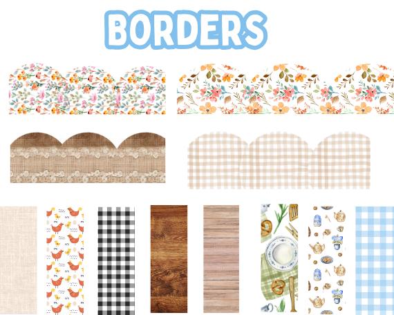 Farmhouse Bulletin Board Letters and Borders L Farmhouse Classroom Door ...