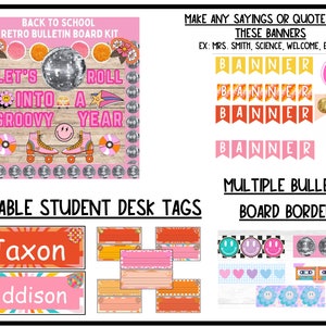 Retro Classroom Decor Bundle | Editable 70s Theme Posters, Bulletin ...