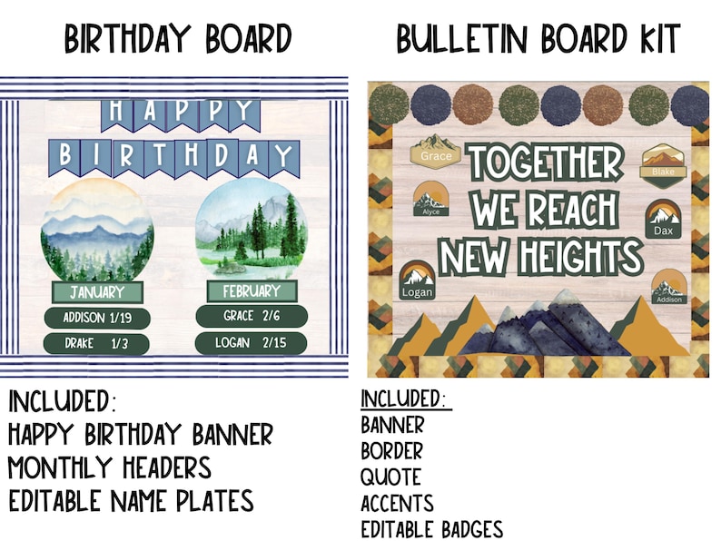 Mountain Bulletin Board Bundle | Adventure Classroom Decor | Nature ...