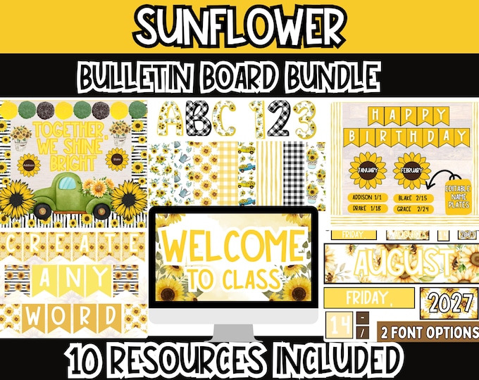 Sunflower Bulletin Board Set for School, Church, or Home - Etsy