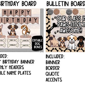 Dog Bulletin Board Bundle | Editable Classroom Decor | Printable Puppy ...