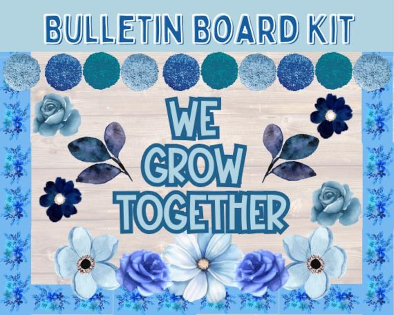 Blue Bulletin Board Kit L Blue Bulletin Board Set L Blue Classroom ...