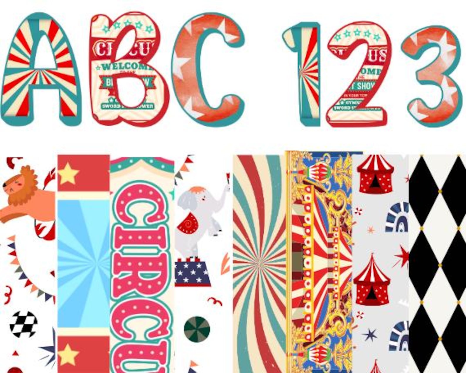 Circus Bulletin Board Letters and Borders L Circus Door Decor L Circus ...