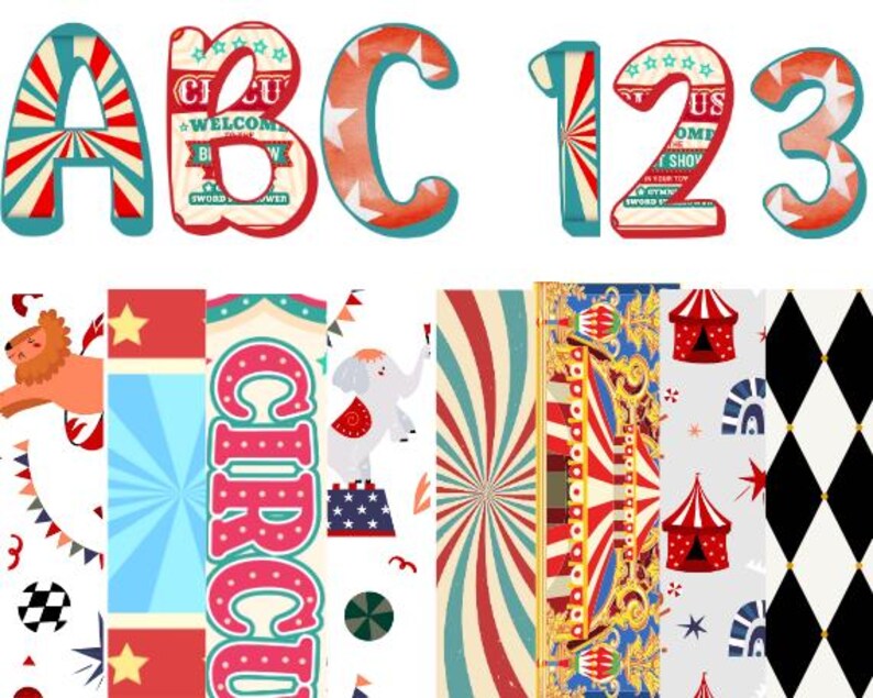 Circus Bulletin Board Letters and Borders L Circus Door Decor L Circus ...