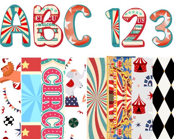 Circus Bulletin Board Letters and Borders L Circus Door Decor L Circus ...