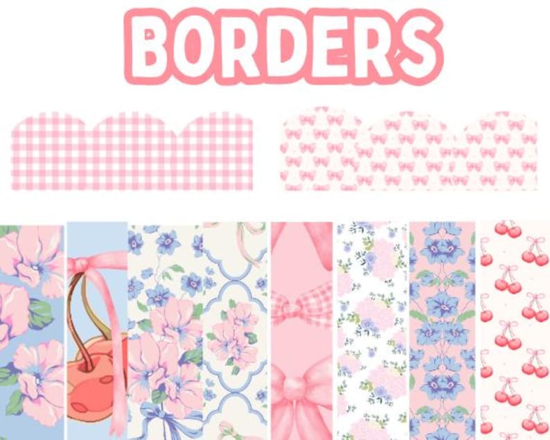 Pastel Bow Bulletin Board Letters and Border L Coquette Door Decor L ...