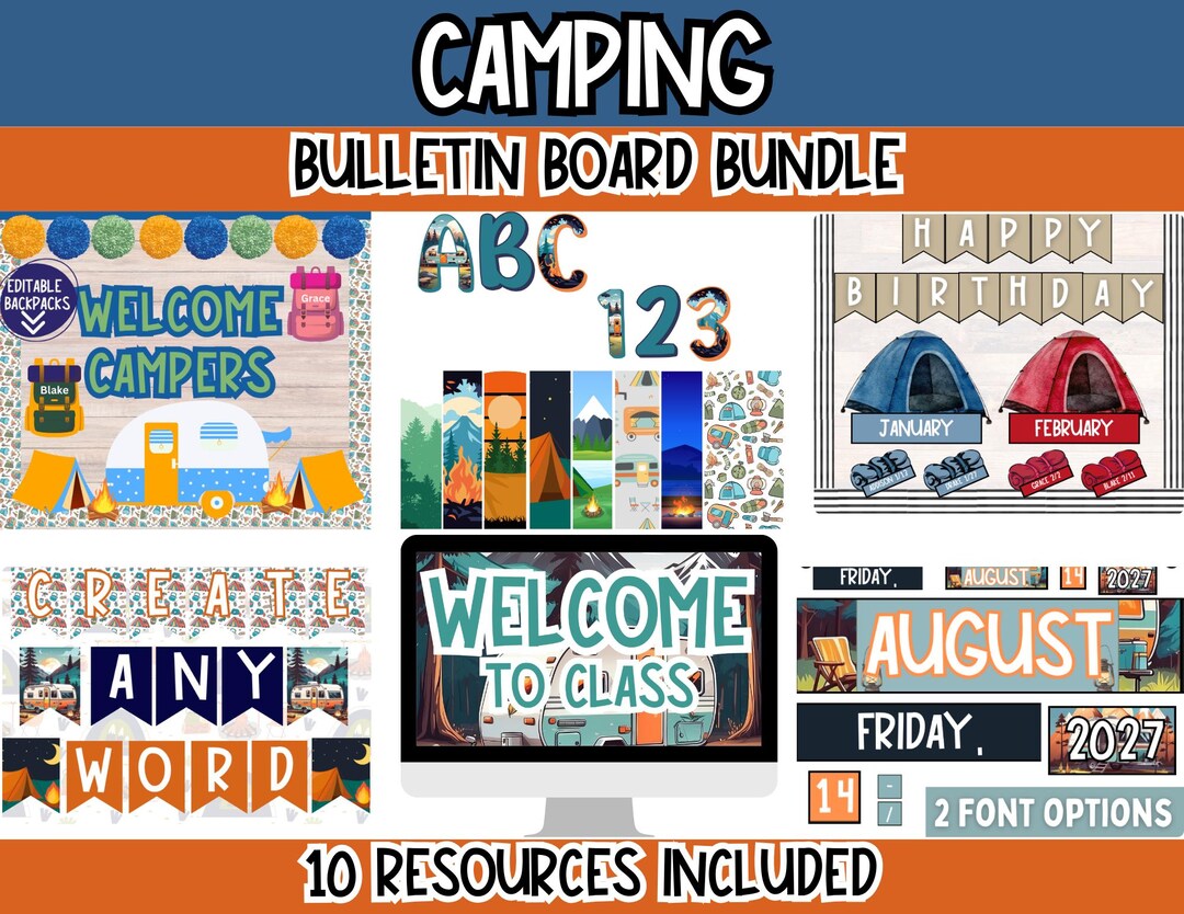 Camping Bulletin Board Bundle | Outdoor Adventure Classroom Decor ...
